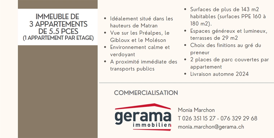 La Vue d'Amont – Gerama Immobilier – Fribourg